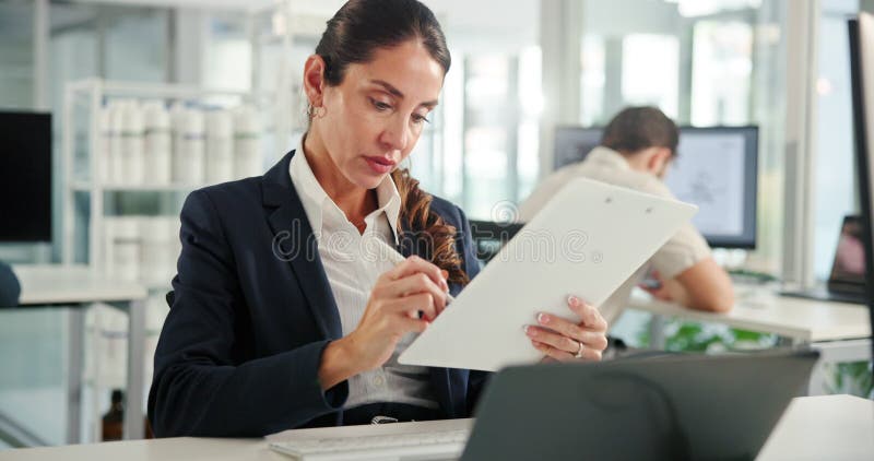 Woman, Notes and Writing in Office for Science, Research and ...