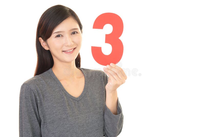 Woman with a number stock image. Image of healthy, beauty - 131106065