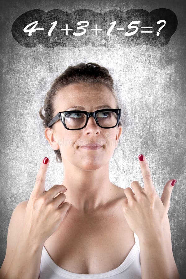 Woman and number stock image. Image of learning, calculating - 39472693