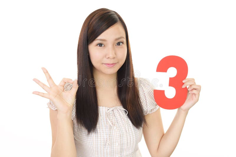 Woman with a number stock photo. Image of healthy, beautiful - 58204802