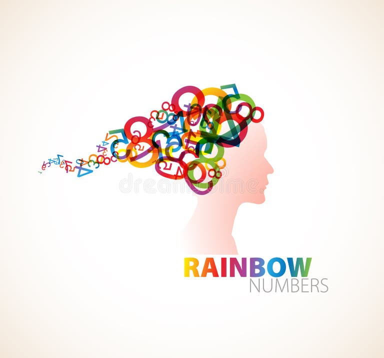 Woman with numbers stock illustration. Illustration of knowledge - 14856948