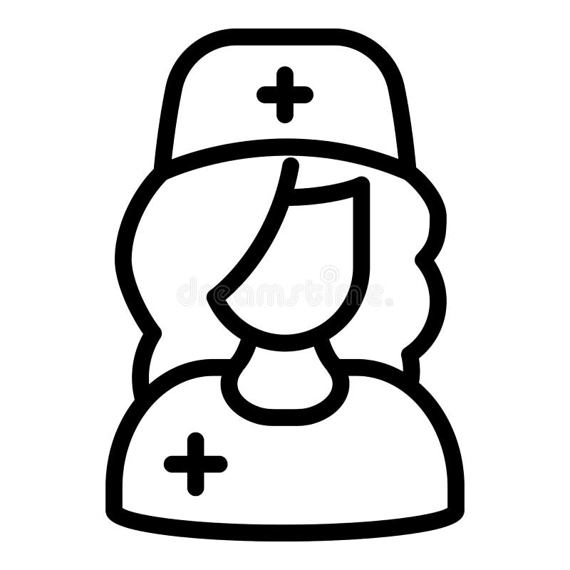 Woman Nurse Icon, Outline Style Stock Vector - Illustration of icon ...