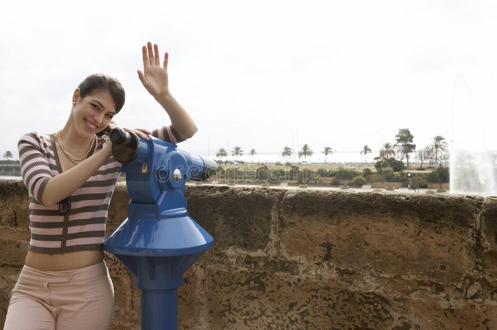 Woman at Observatory Smiling Stock Photo - Image of good, confidence ...