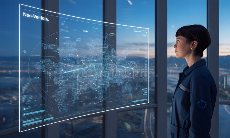 Neo-Veridia: Futuristic Data Visualization Stock Illustration - Illustration of visualization ...