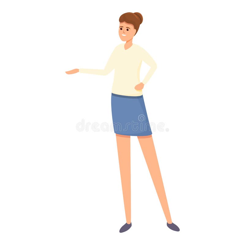 Woman Office Manager Icon, Cartoon Style Stock Vector - Illustration of ...