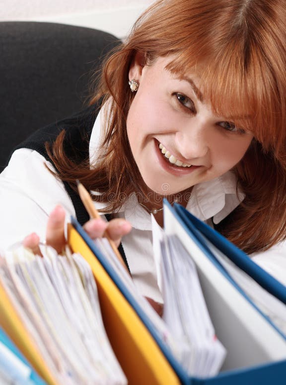 Woman in Office Search a File Stock Image - Image of girl, corporate ...