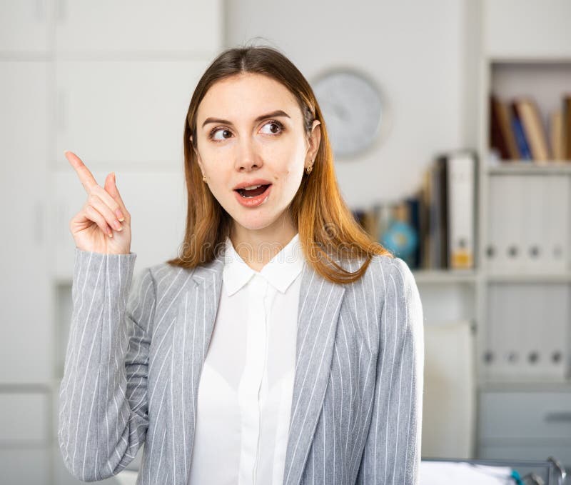 Woman Office Worker Having an Idea Stock Image - Image of leadership ...