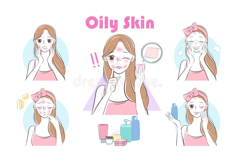 Oily Skin Woman Stock Illustrations – 419 Oily Skin Woman Stock ...