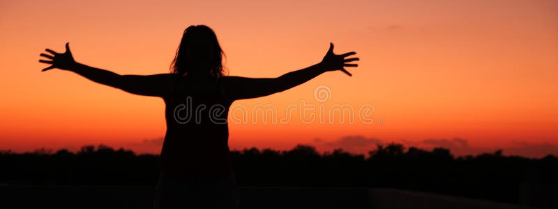 Woman with open arms stock image. Image of open, nature - 18162511