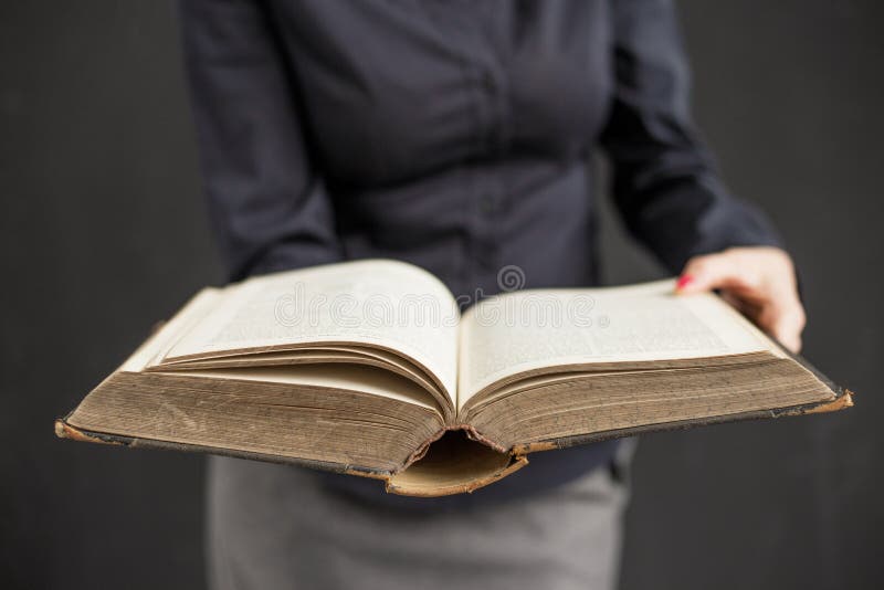 Woman with open book stock photo. Image of hand, simplicity - 61113792
