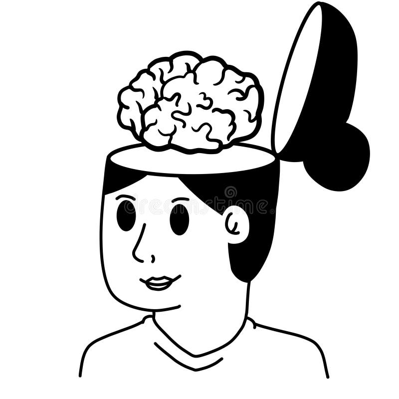 Woman with open mind. stock vector. Illustration of think - 258972779