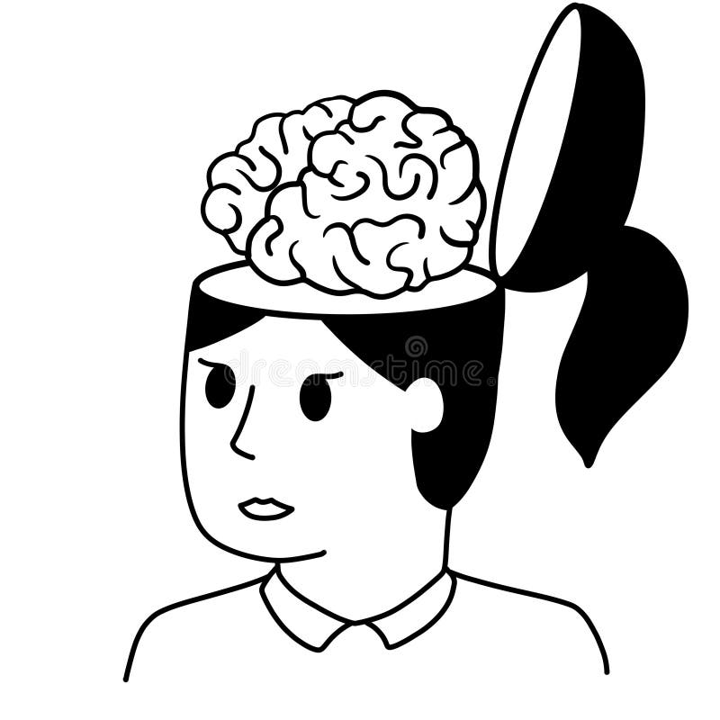 Woman with Open Mind. Concept of Knowledge Stock Vector - Illustration ...