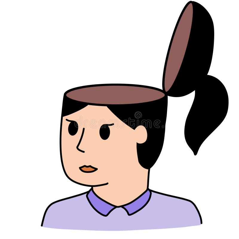 Woman with Open Mind. Empty Head. Concept of Readiness for Knowledge ...