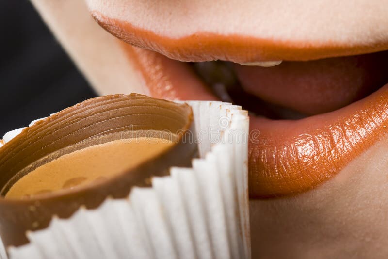 Woman Opened Mouth with Candy Stock Image - Image of bright, delicious ...