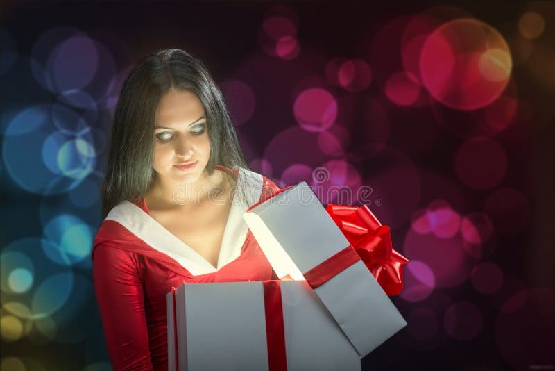 Woman Opening the Magic Box Stock Image - Image of open, dream: 28173345