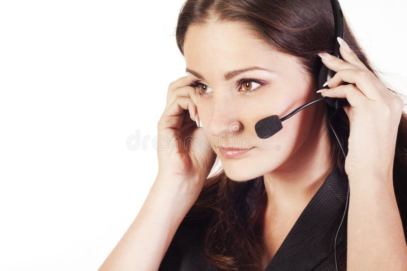Woman Operator with Headset Stock Image - Image of connection, adult ...