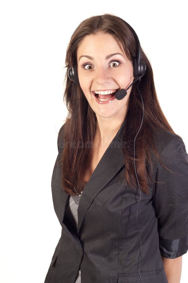 Woman Operator with Headset Stock Photo - Image of office ...