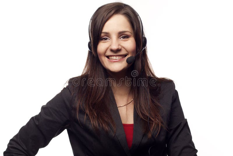 Woman Operator with Headset Stock Image - Image of call, connection ...