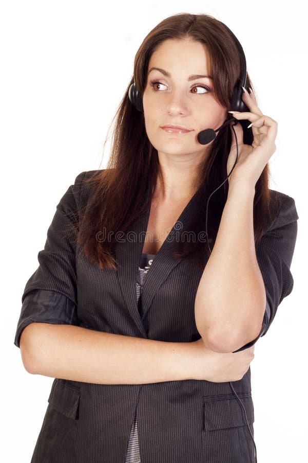 Woman Operator with Headset Stock Image - Image of connection, customer ...