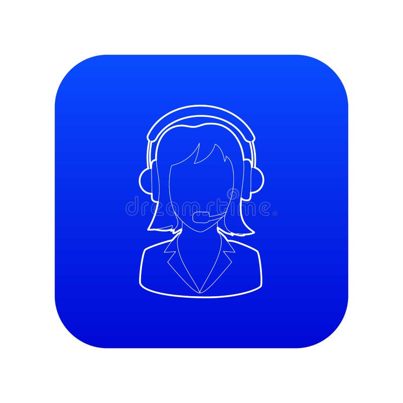 Woman Operator Icons Set, Simple Style Stock Vector - Illustration of ...