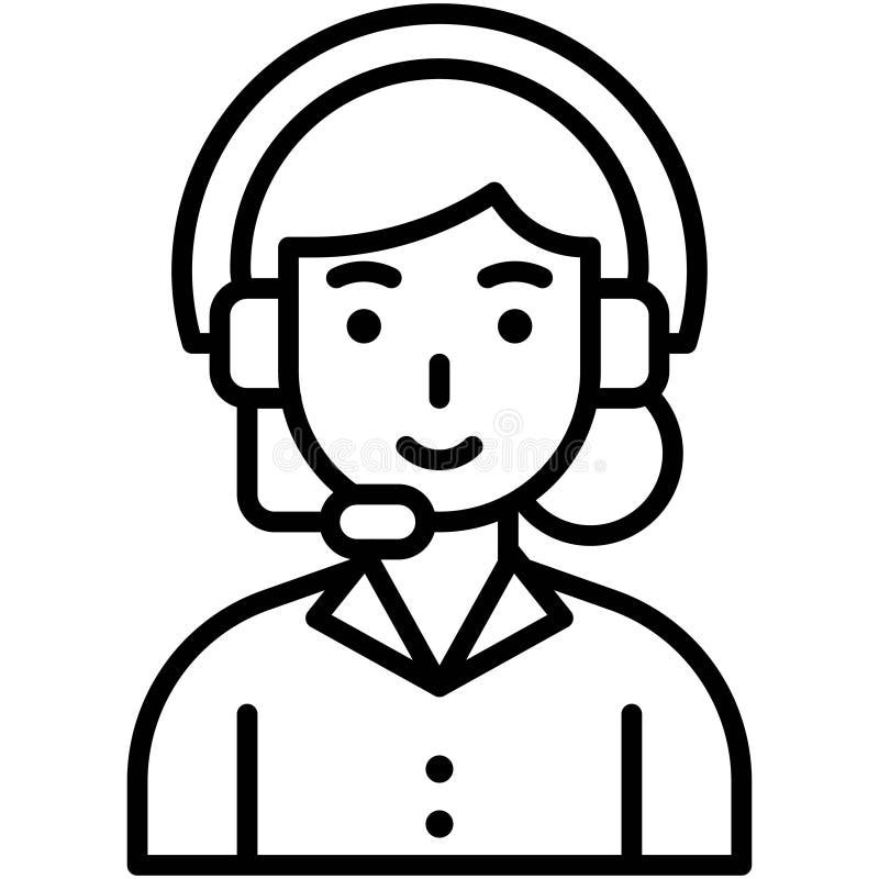 Operator with Remote Controller Vector Line Icon, Linear Concept ...