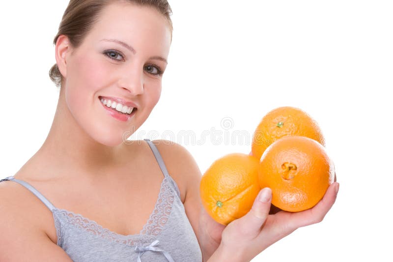 Woman with orange stock image. Image of energy, diet, natural - 9346013