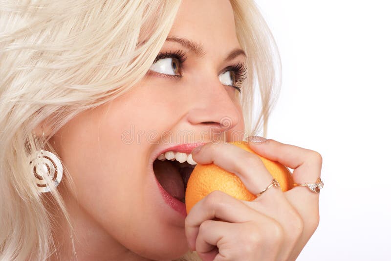 Woman and orange diet stock photo. Image of fitness, health - 816156