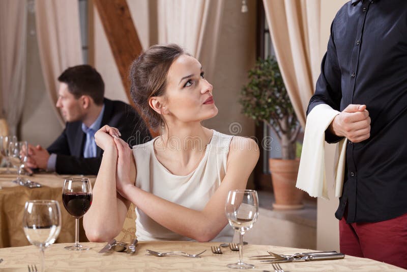 Woman Ordering Meal in a Restaurant Stock Image - Image of elegant ...