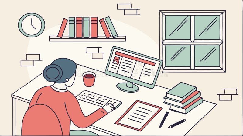 Woman Organizing Documents at Desk, Efficient File Management Workflow, Vector Design Generative ...