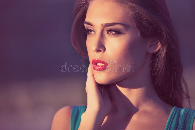 Woman outdoor portrait stock image. Image of beautiful - 24974325