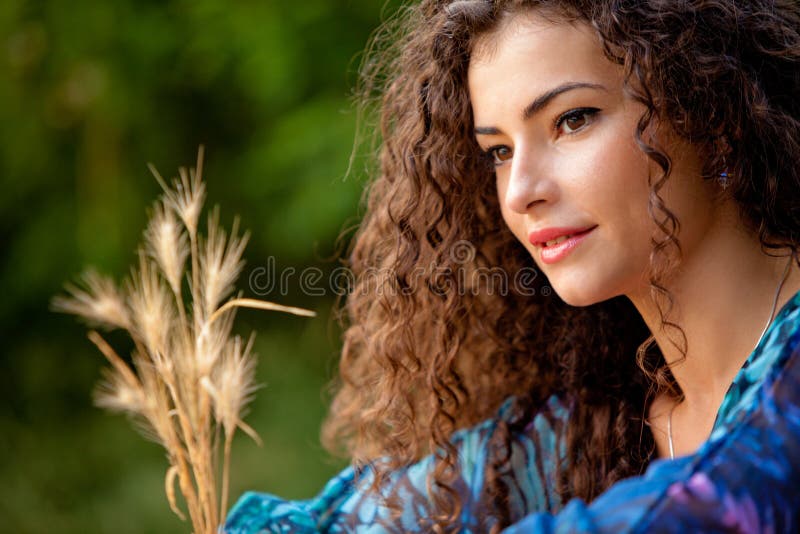 Woman outdoor portrait stock photo. Image of hair, summer - 25493456