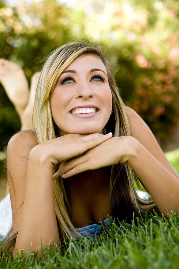 Woman outside stock photo. Image of beautiful, meadow - 10231968