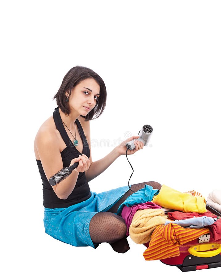 Woman packing stock photo. Image of cheerful, dryer, people - 23831854
