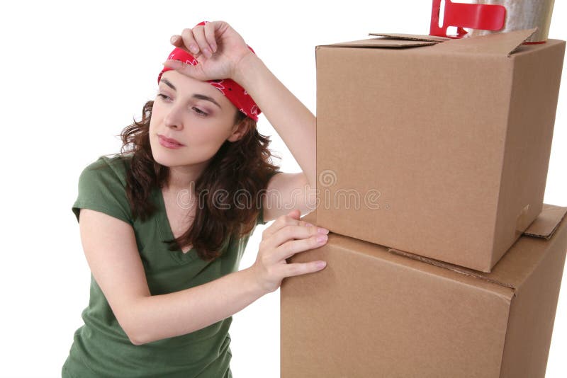 Woman Packing stock photo. Image of business, fragile - 3975942