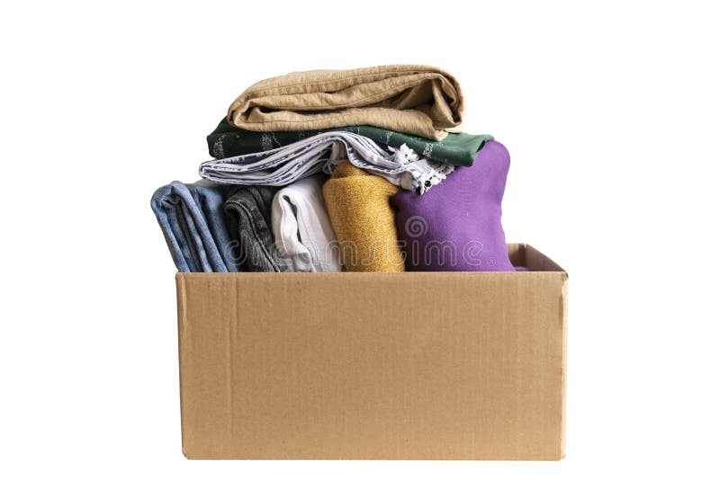 Woman Packs Clothes in Boxes for Donating. Stock Photo - Image of help ...