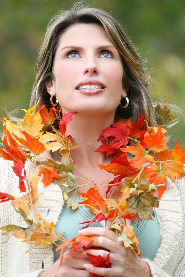 Woman in a Park, Fall, Seasonal Theme Stock Image - Image of walk ...