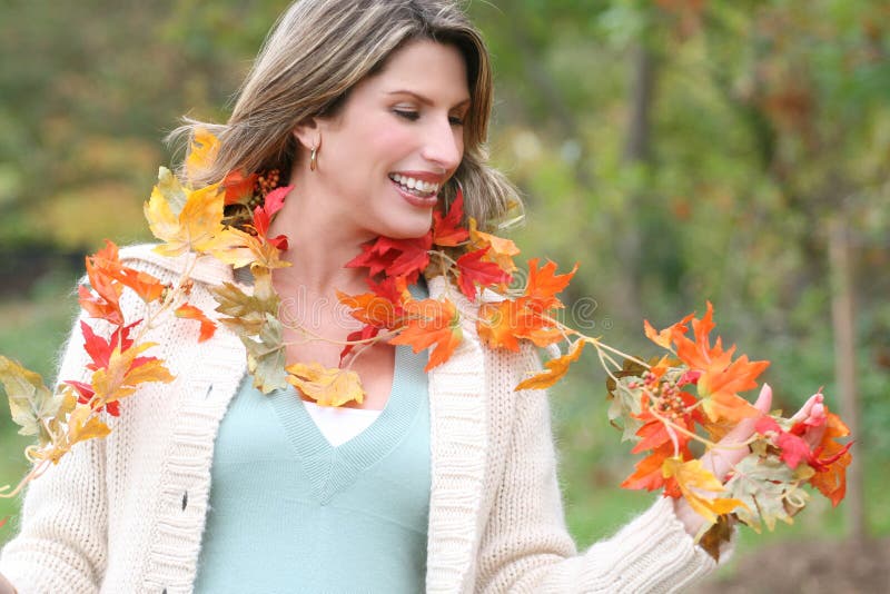 Woman in a Park, Fall, Seasonal Theme Stock Image - Image of seasonal ...