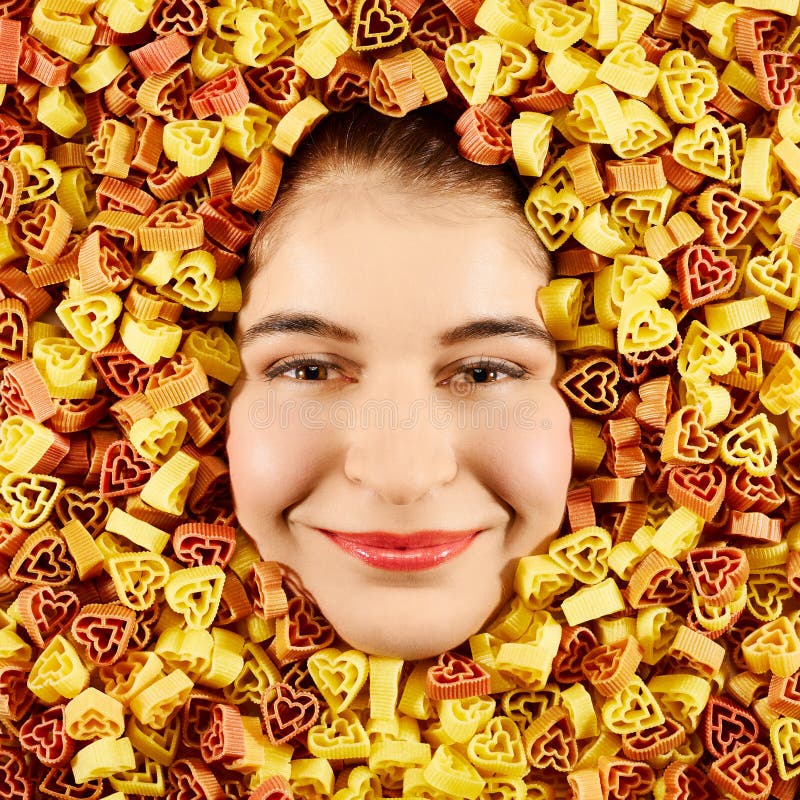 Woman and pasta stock photo. Image of concept, edible - 50998866