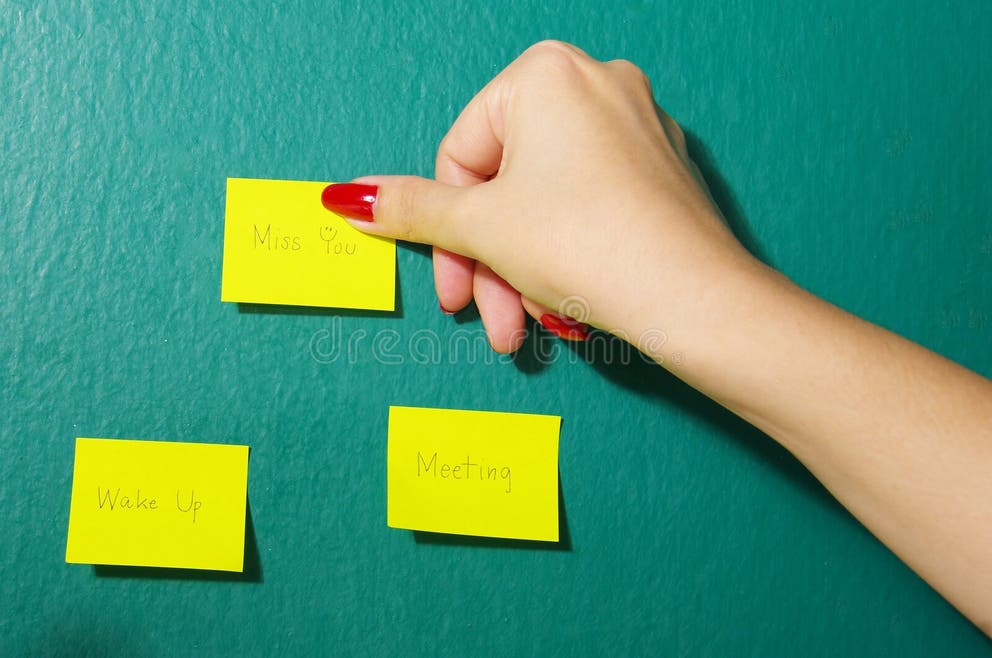 Woman paste note stock image. Image of adult, studio - 24692049