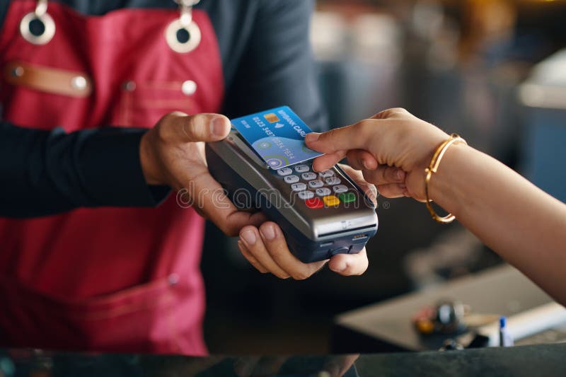 Woman Paying for Order in Restaurant Stock Photo - Image of service ...
