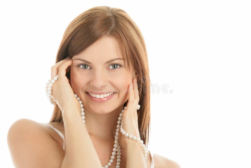 Woman with pearls stock image. Image of charm, glamor - 11133965