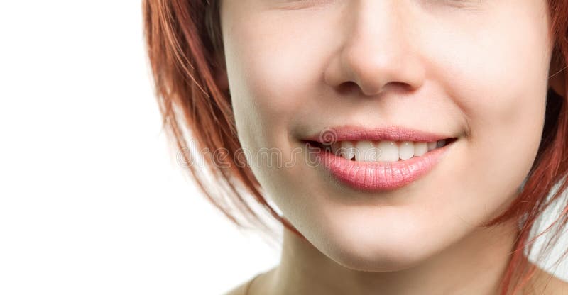 Woman with Perfect Fresh Teeth and Lips Stock Photo - Image of ...