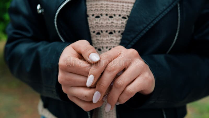 Woman with Perfect Hands and Fingernails Stock Video - Video of ...