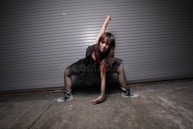 Woman Performing an Urban Dance Stock Image - Image of outside ...