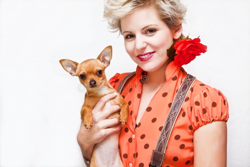 Woman and pet stock image. Image of expression, cute, closeup - 8791839