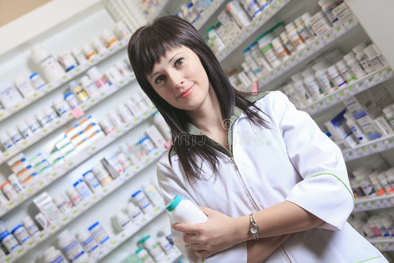 Woman Pharmacist at the Pharmacy Place Stock Photo - Image of caucasian ...