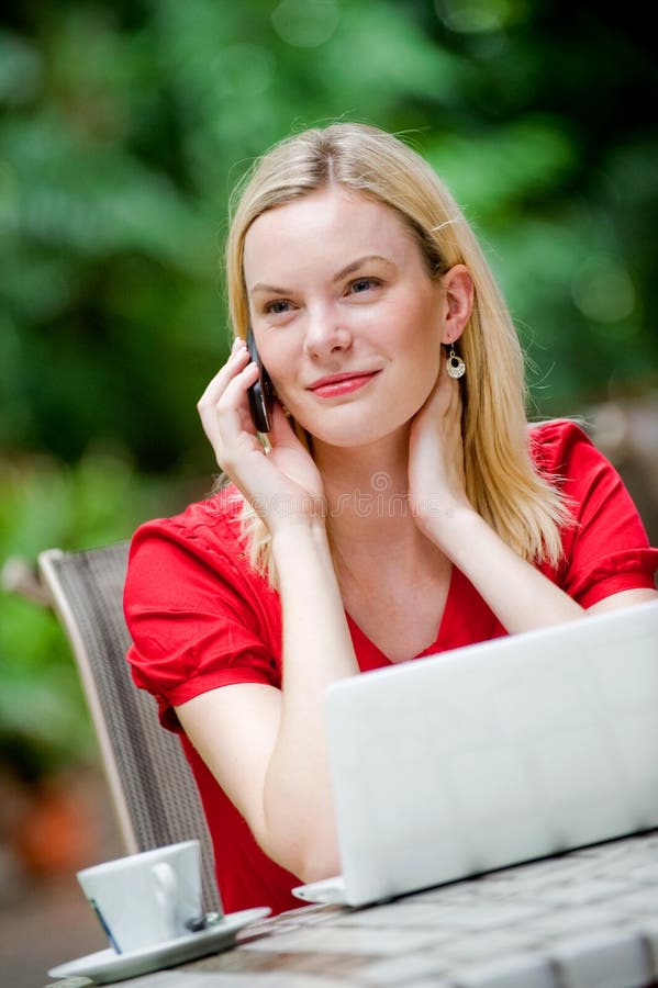 Woman with Phone stock photo. Image of caucasian, pretty - 13843714