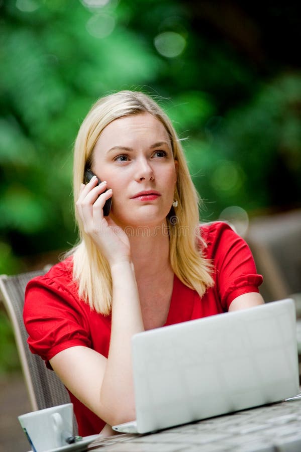 Woman with Phone stock photo. Image of individual, confident - 14148268