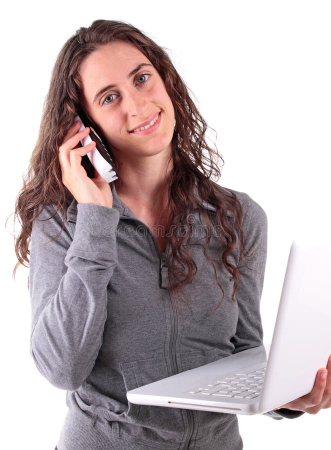 Woman and phone stock photo. Image of businessperson - 25480026