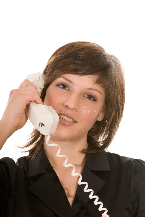 Woman at phone stock image. Image of cute, woman, girl - 5100059